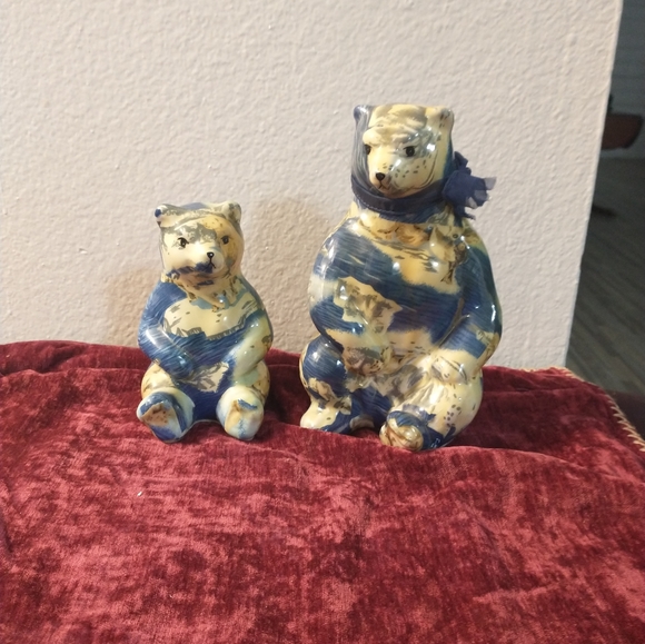 Hand Crafted | Accents | Vintage Patchwork Polar Bear Figurines | Poshmark